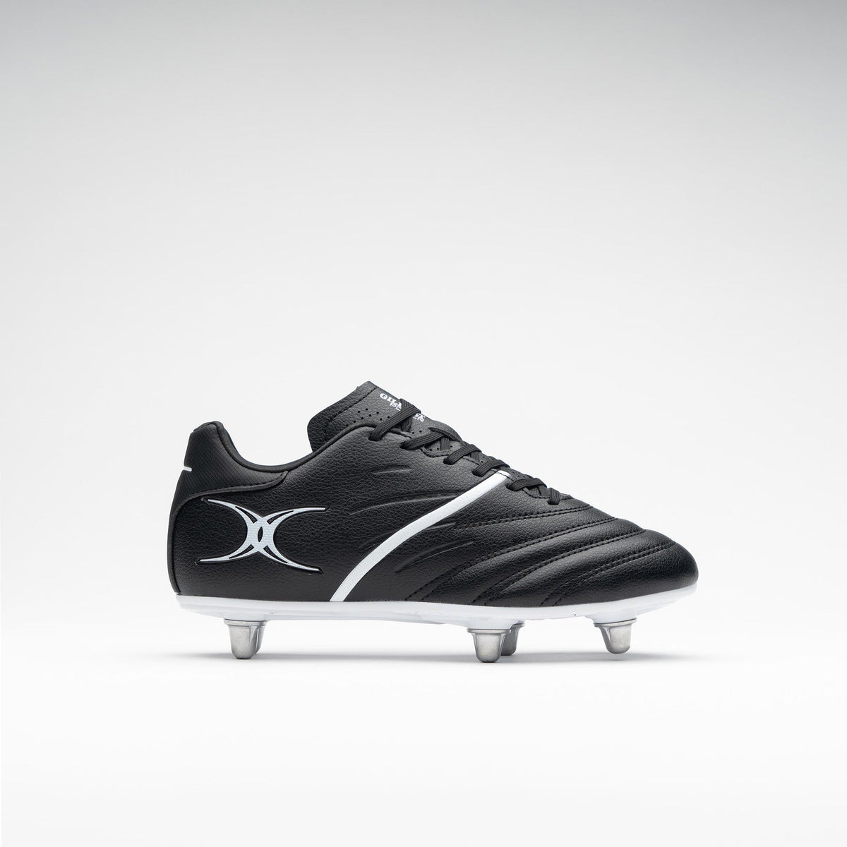 Gilbert Sidestep X20 Power 6 Stud Junior Rugby Boots Black/White ...